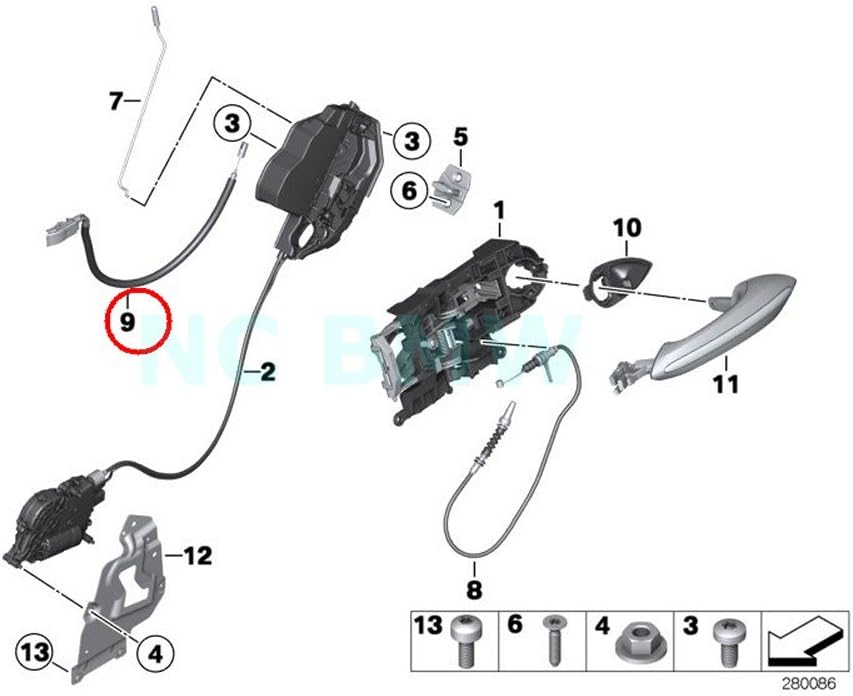 Amazon.com: BMW Genuine Door Opener Bowden Cable : Automotive