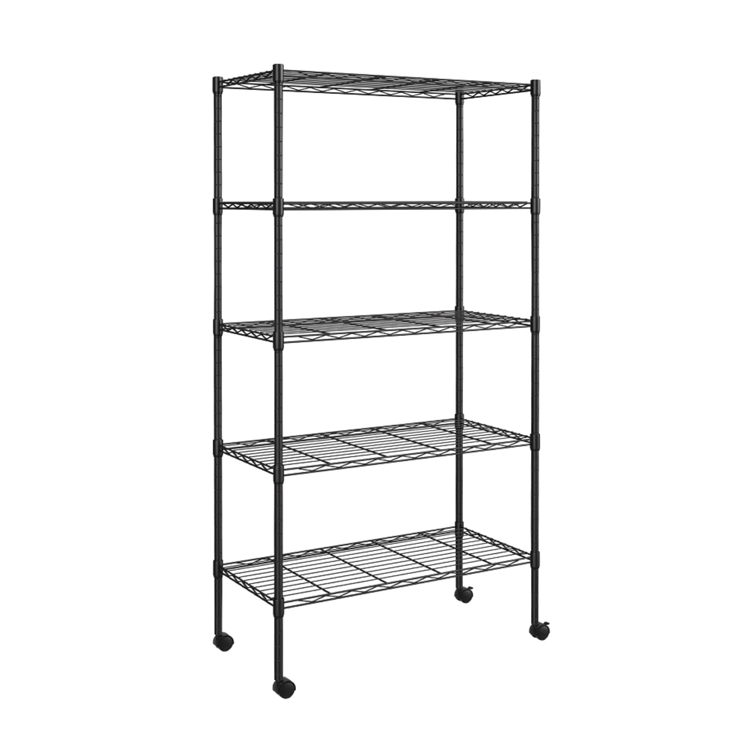 Amazon.com: Yewuli 5 Tier Adjustable high Storage Shelf with Wheel ...