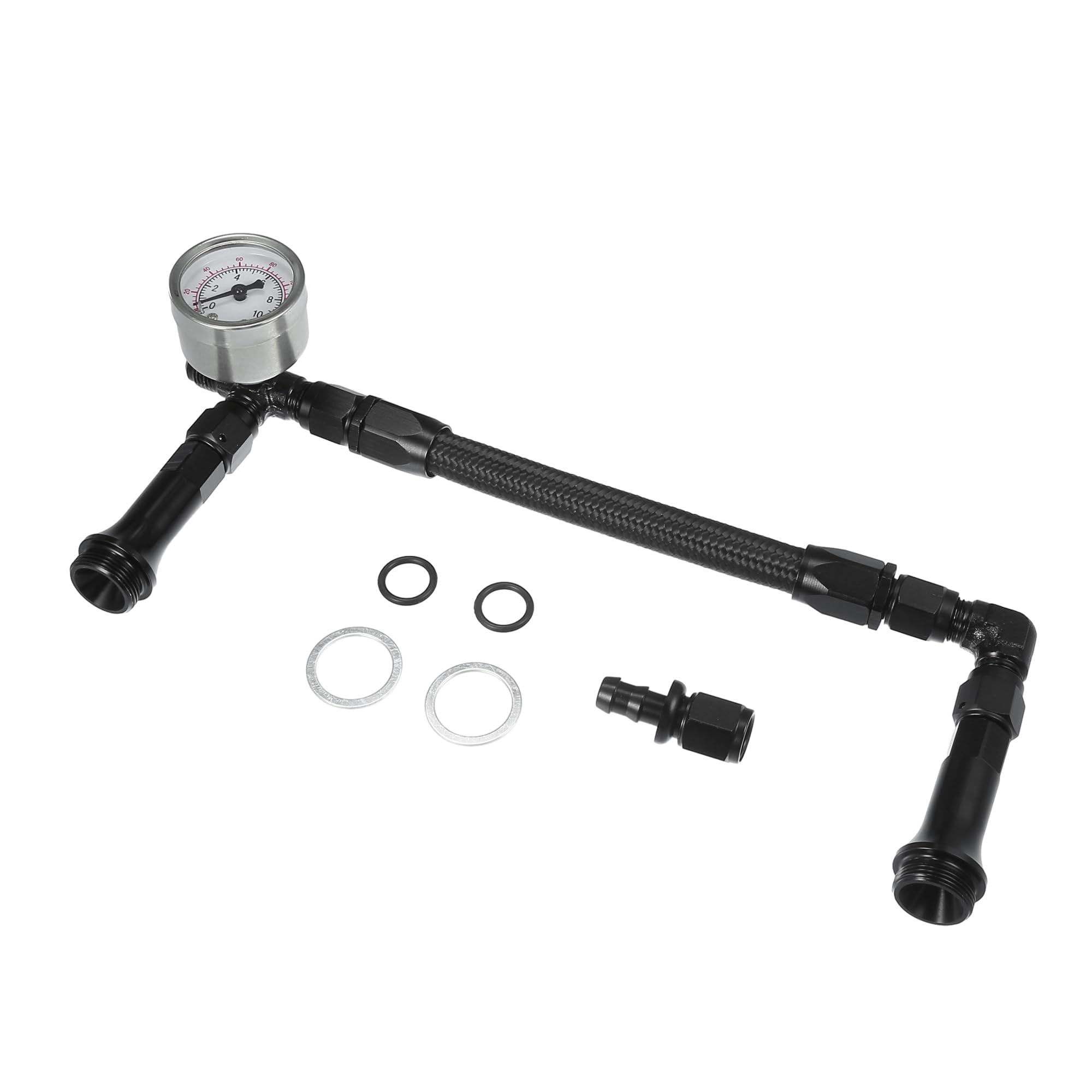 Amazon.com: A ABSOPRO 4150 Braided Fuel Line with Pressure Gauge AN6 ...