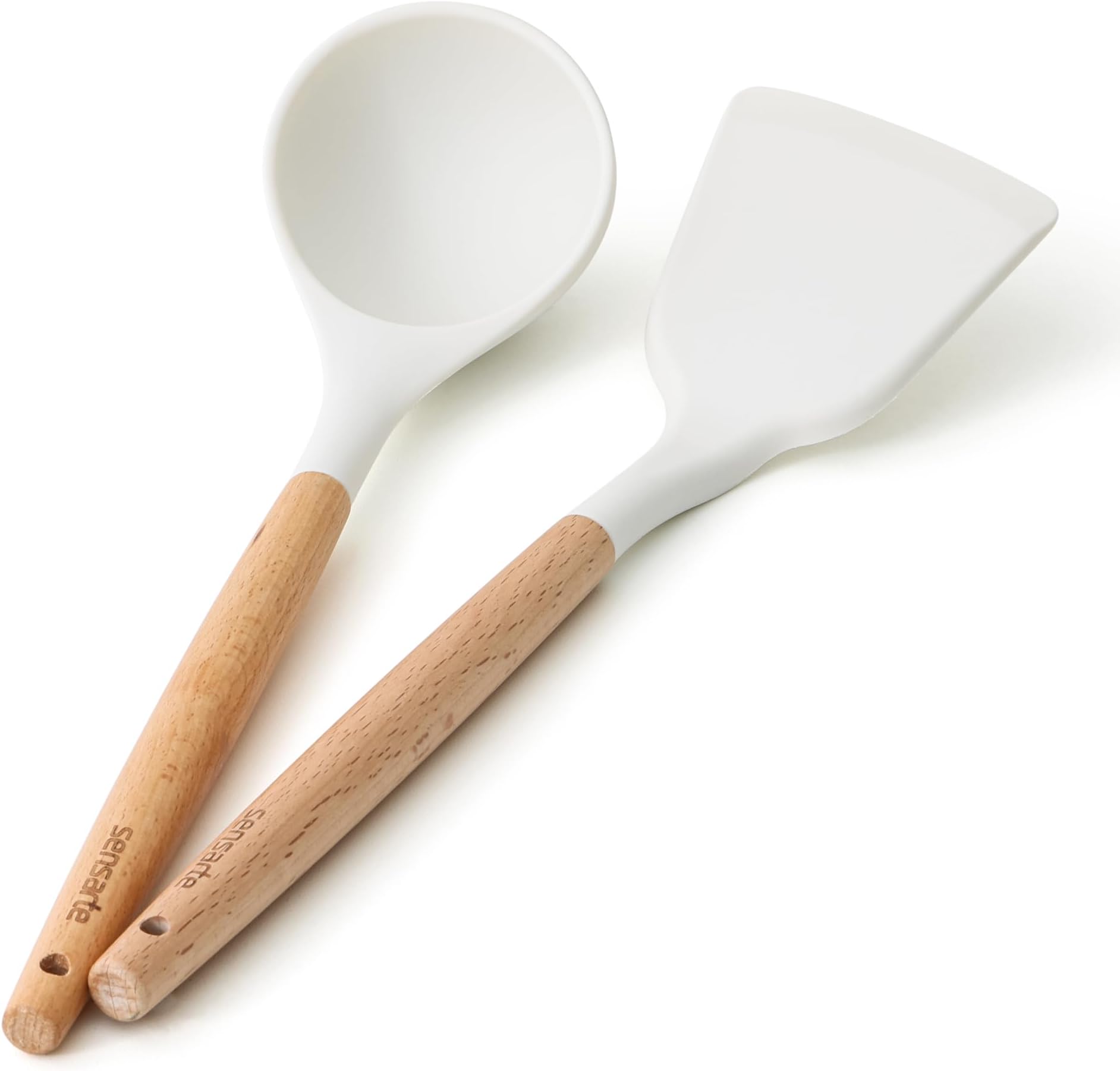 Amazon.com: SENSARTE Kitchen Utensils 2-Piece, Non-Stick Silicone ...