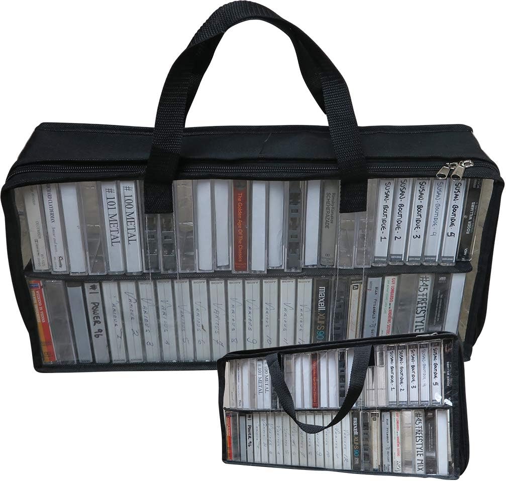 Amazon.com: Evelots Cassette Tape Bag -See Thru Organizer Storage with ...