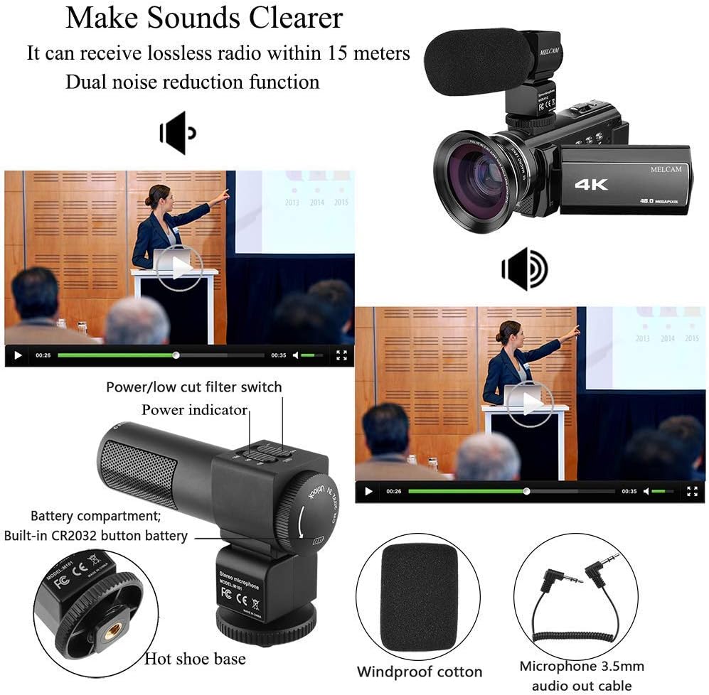 Amazon.com : MELCAM Video Camera Camcorder 4K Ultra HD Digital WiFi ...