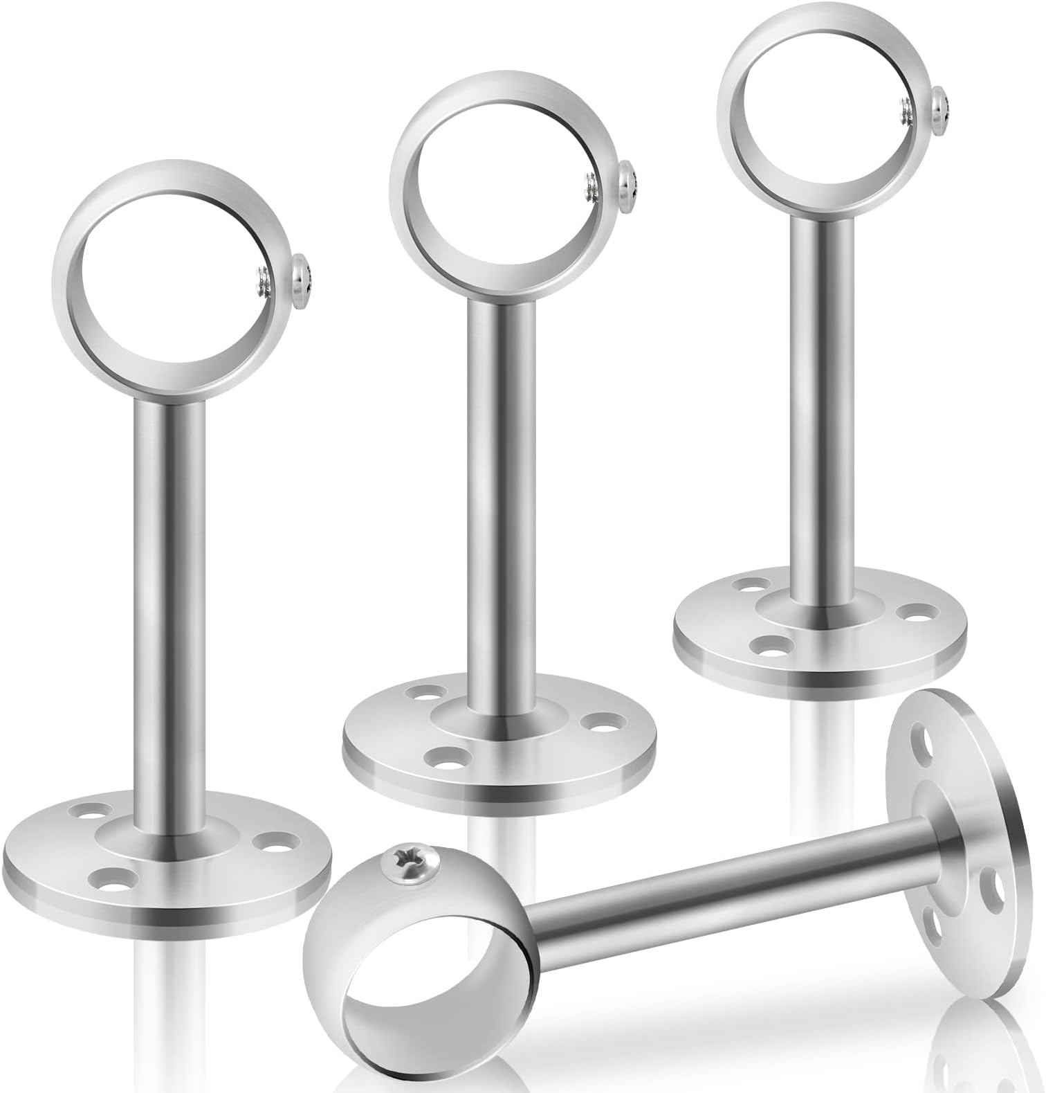 Ceiling Curtain Pole Brackets, 25mm/1 Inch Curtain Pole Holder Silver ...