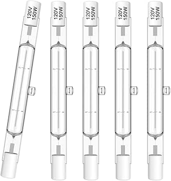 R7S Bulbs,5 Pack Halogen Bulbs R7S 78mm T3 150W 120V,2200lm J-Type ...
