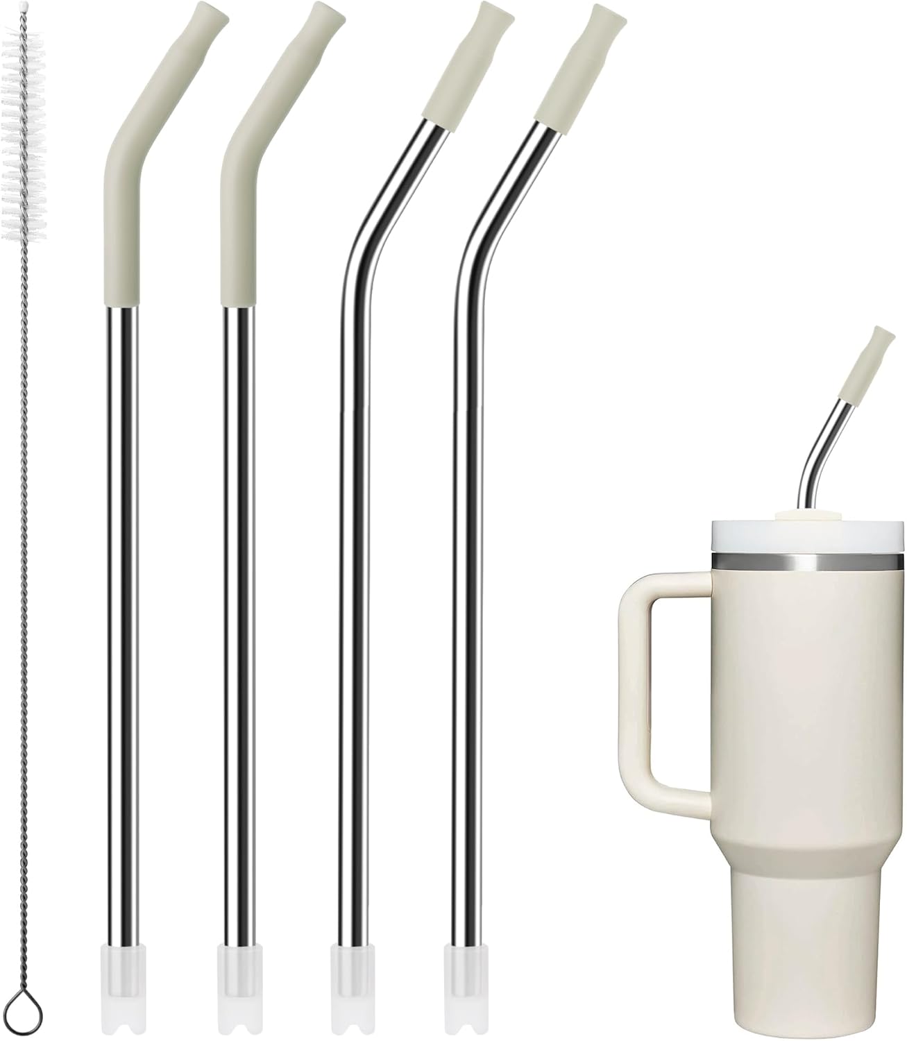 Amazon.com: Soledea 4Pcs Metal Reusable Straws for 40 oz Tumbler ...