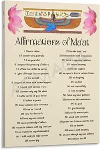 Amazon.com: MOJDI The 42 Laws Of Maat Poster Ancient Egyptian Culture ...