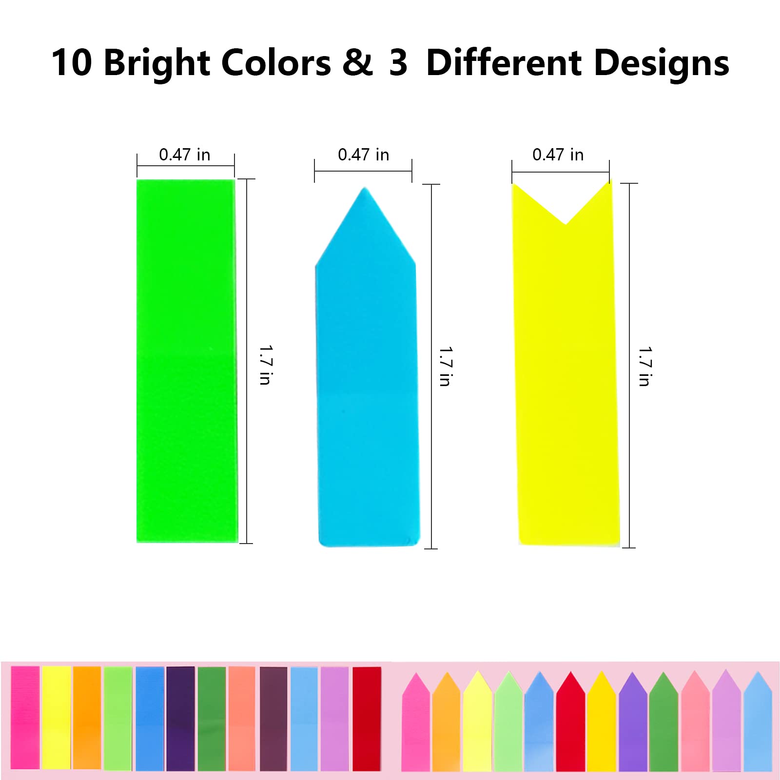 Snapklik.com : 800Pcs Page Markers Sticky Index Tabs, Arrow Flags Tabs ...
