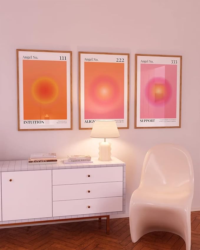 Amazon.com: Colorful Angel Number Aura Poster Set of 3 Spiritual ...