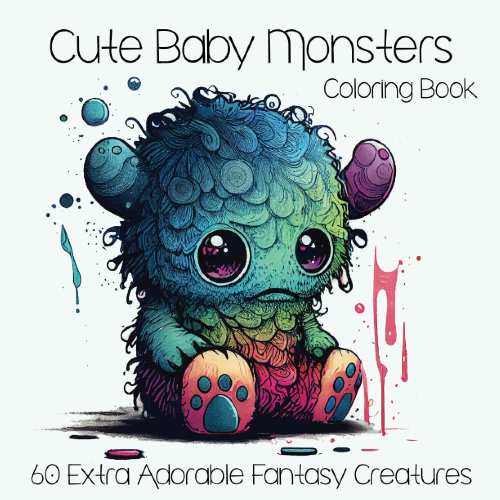 Amazon.com: Cute Baby Monsters Coloring Book: 60 Extra Adorable Fantasy ...