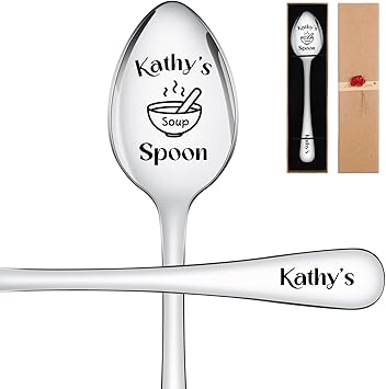Amazon.com: Angirlish Personalized Soup Spoons, Custom Engraved Name ...
