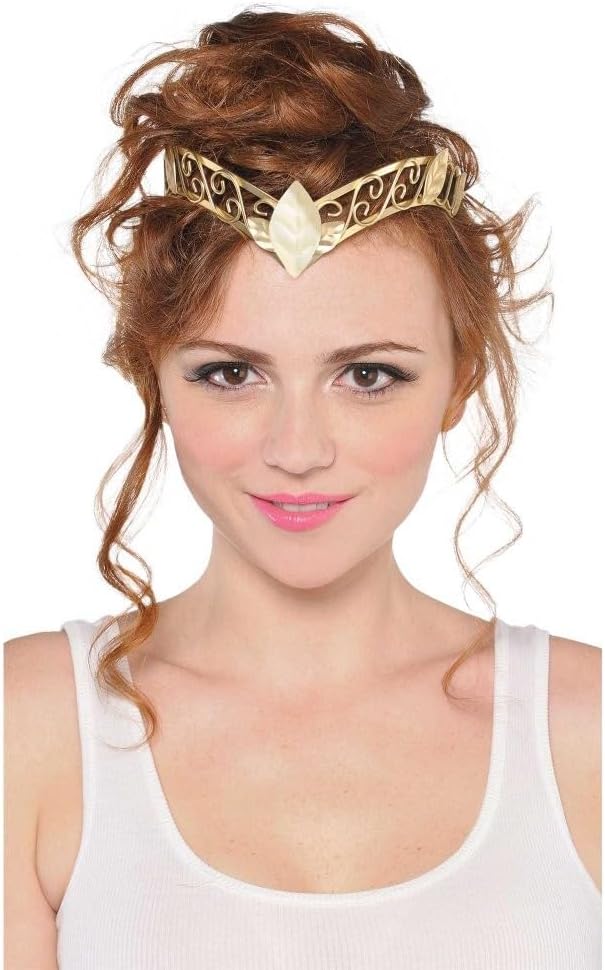 Amazon.com: Metallic Gold Celestial Leaves Goddess Tiara - Adult ...