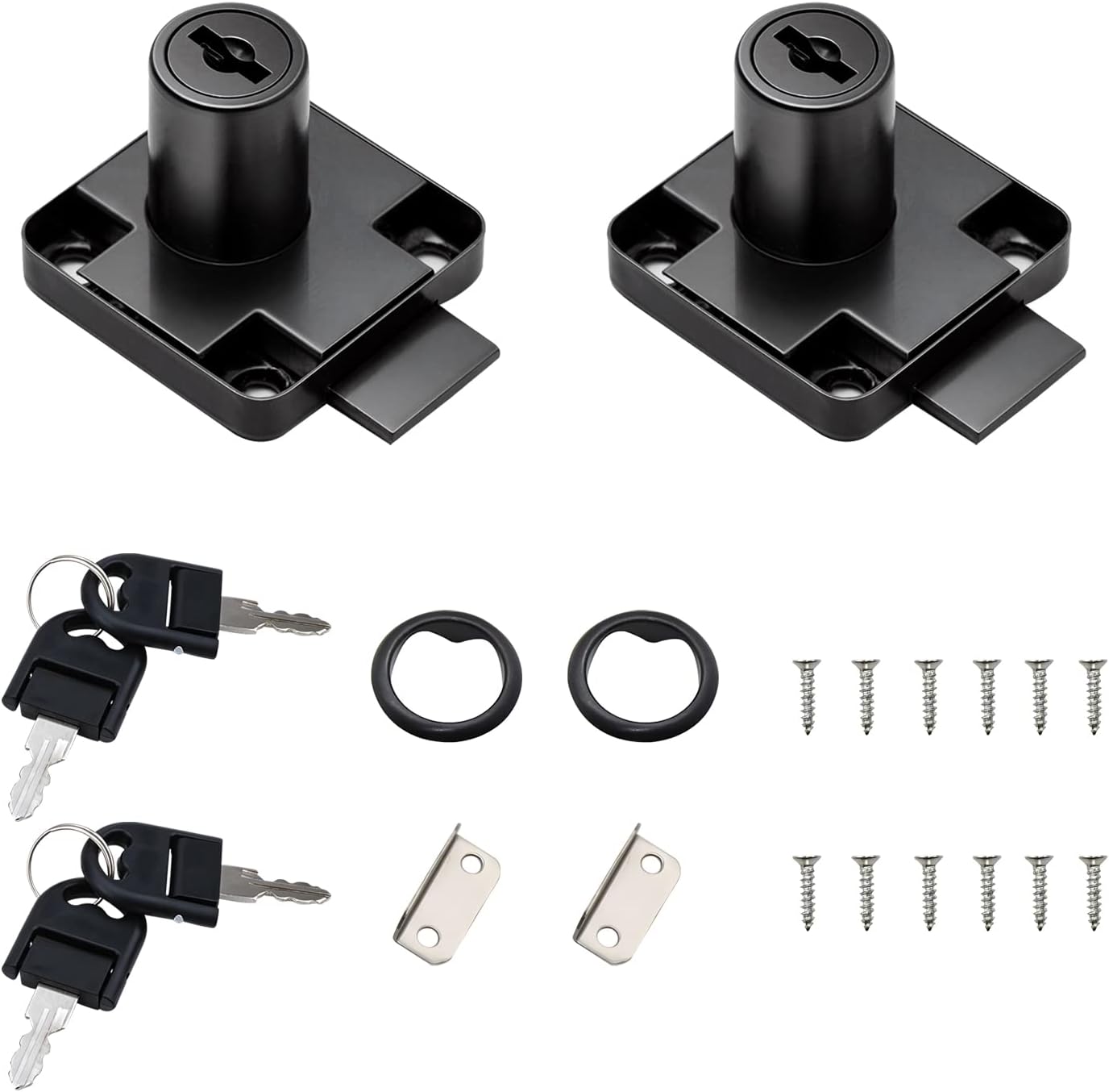 Litensh Cam Lock 22mm, 2PCS Security Cabinet Lock with Key Different ...