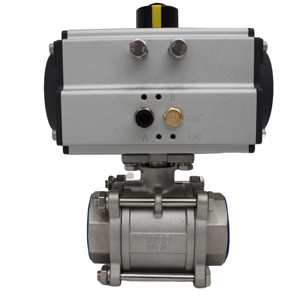 INTBUYING Pneumatic Actuated Ball Valve Actuator Single Acting 2 inch 3 ...