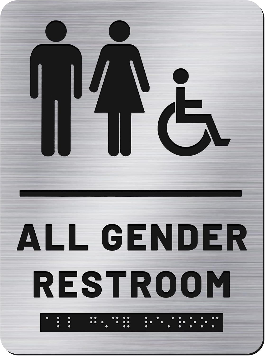 All Gender Bathroom Sign Unisex and Handicap Braille Restroom Sign by ...
