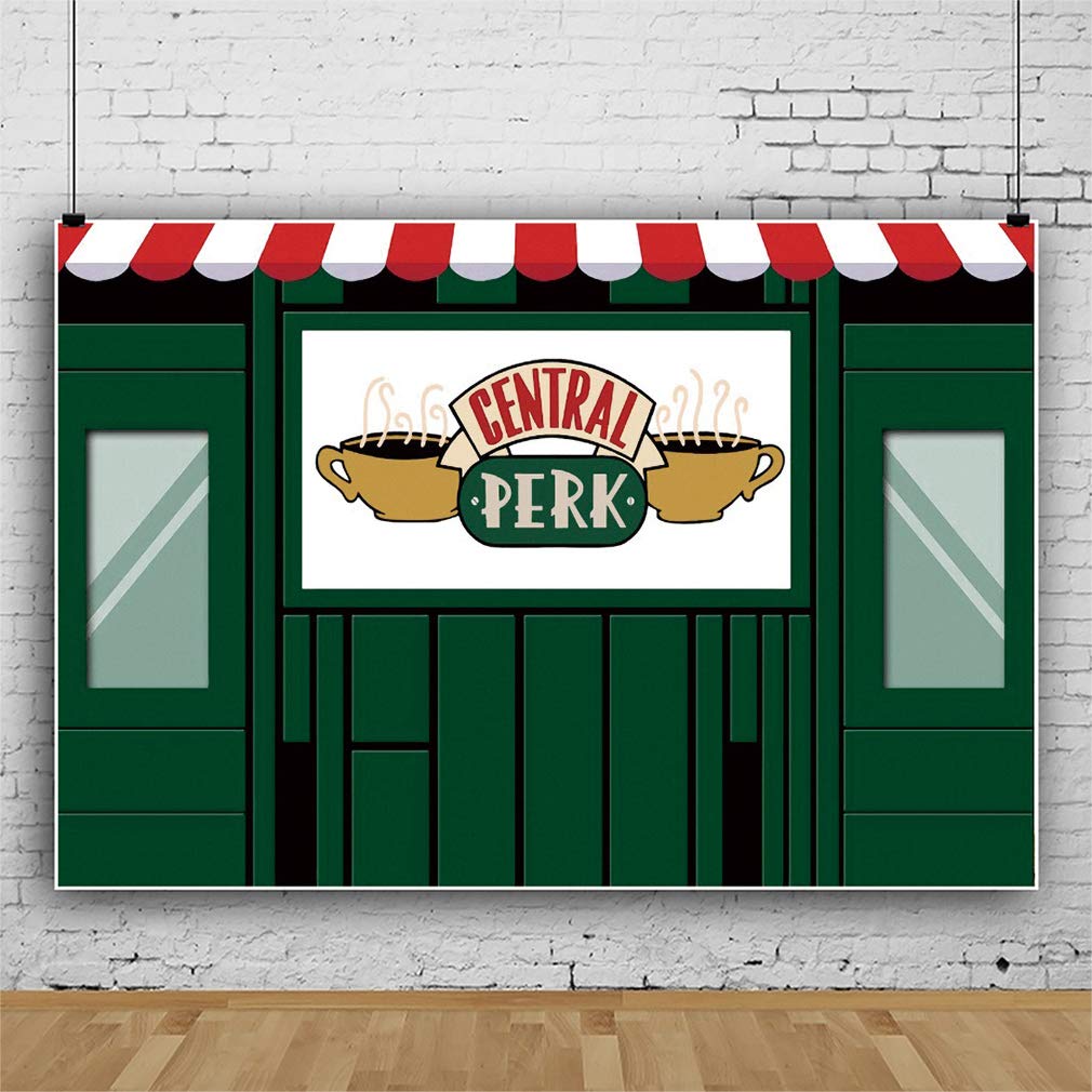 Leowefowa Cartoon Green Central Perk Storefront Backdrop 5x3ft Children ...
