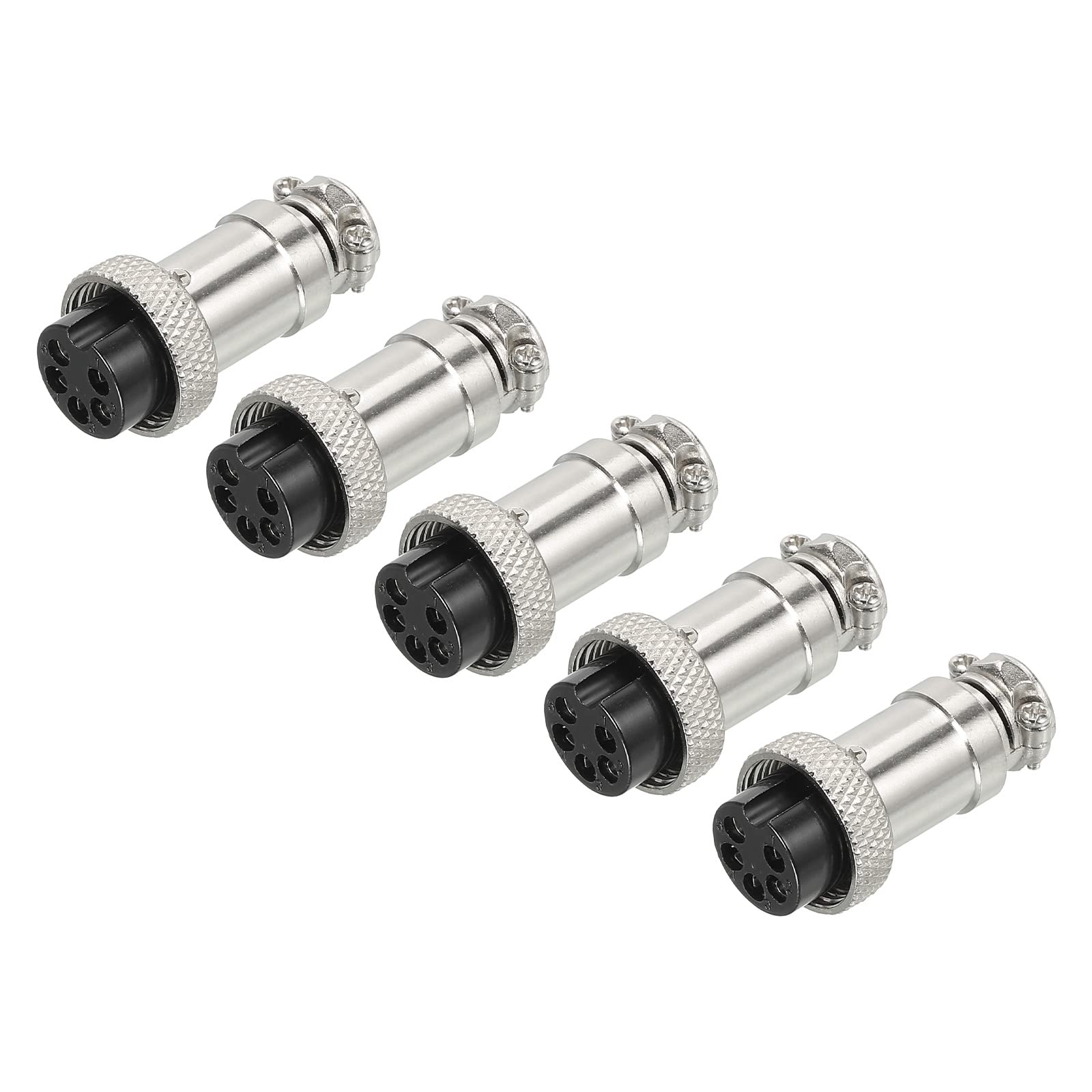 Amazon.com: MECCANIXITY 5pcs Aviation Connector GX16 5 Pins 16mm Female ...