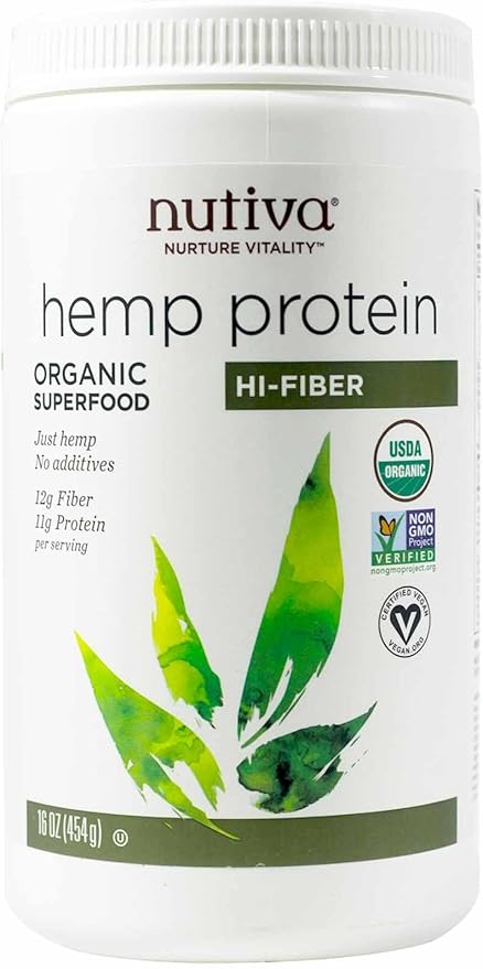Amazon.com: Nutiva Hemp Protein Powder, Organic,16 ounce(454 g ...