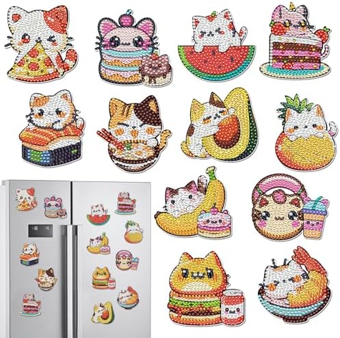 Amazon.com: 16 Pcs Diamond Art Magnets for Adults Animals Diamond ...