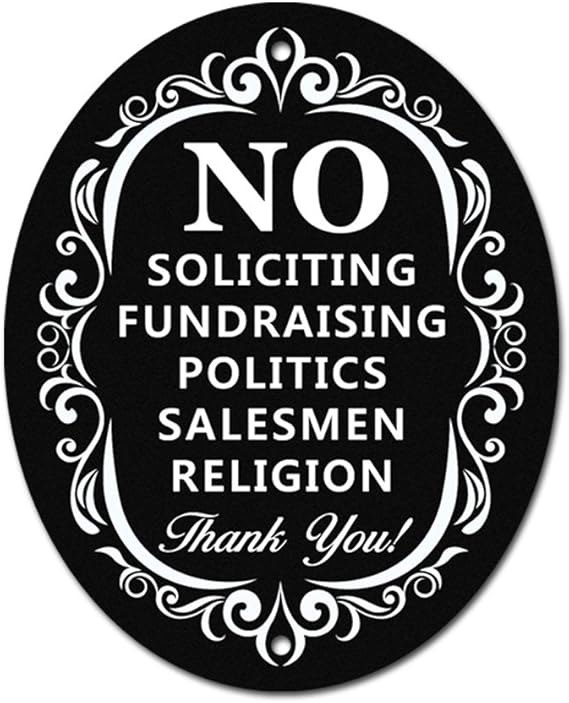 Amazon.com: No Soliciting Sign for House | Say Go Away Politely | No ...