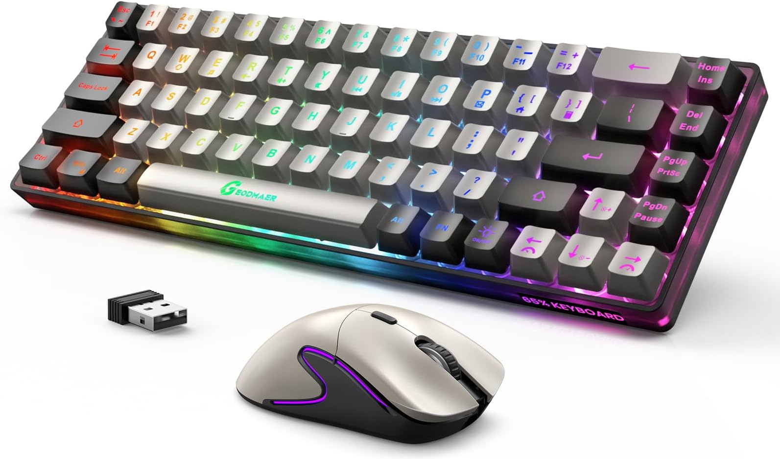 Amazon.com: 65% Wireless Gaming Keyboard and Mouse Combo, Backlit ...