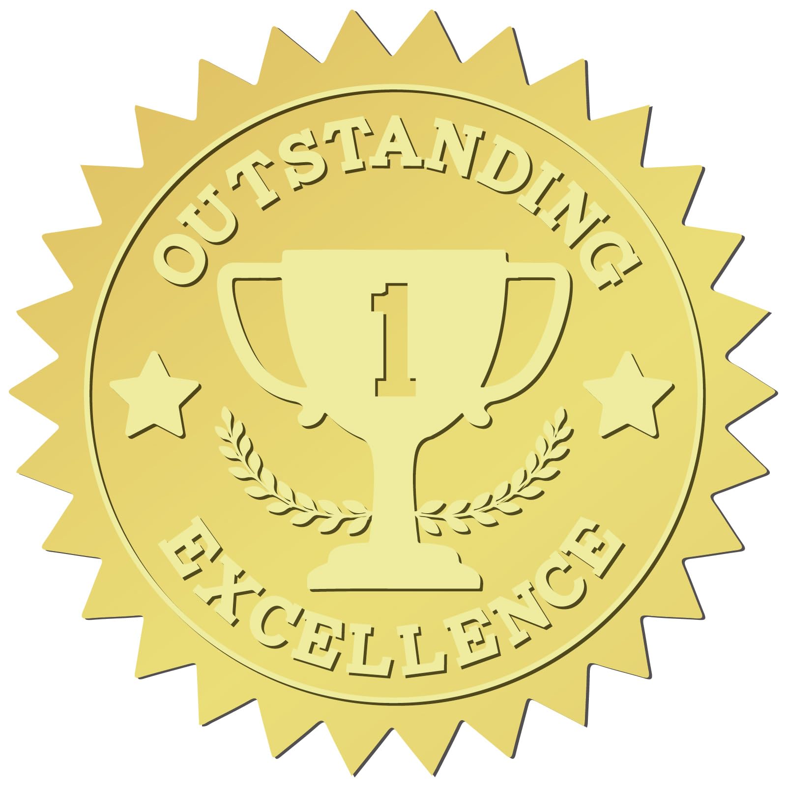 Amazon.com: CRASPIRE 144Pcs Trophy Gold Foil Embossed Stickers 2 Inch ...