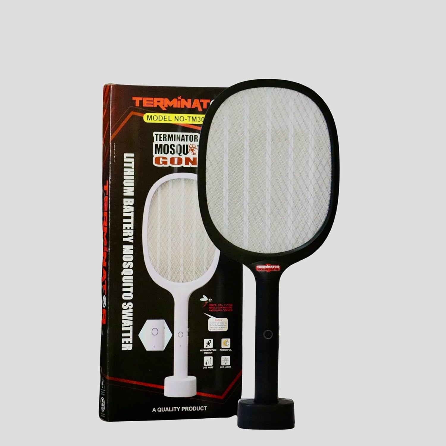 Terminator Bug Swatter Mosquito Bat | 1500 mAH Lithium ion Battery | 2 ...