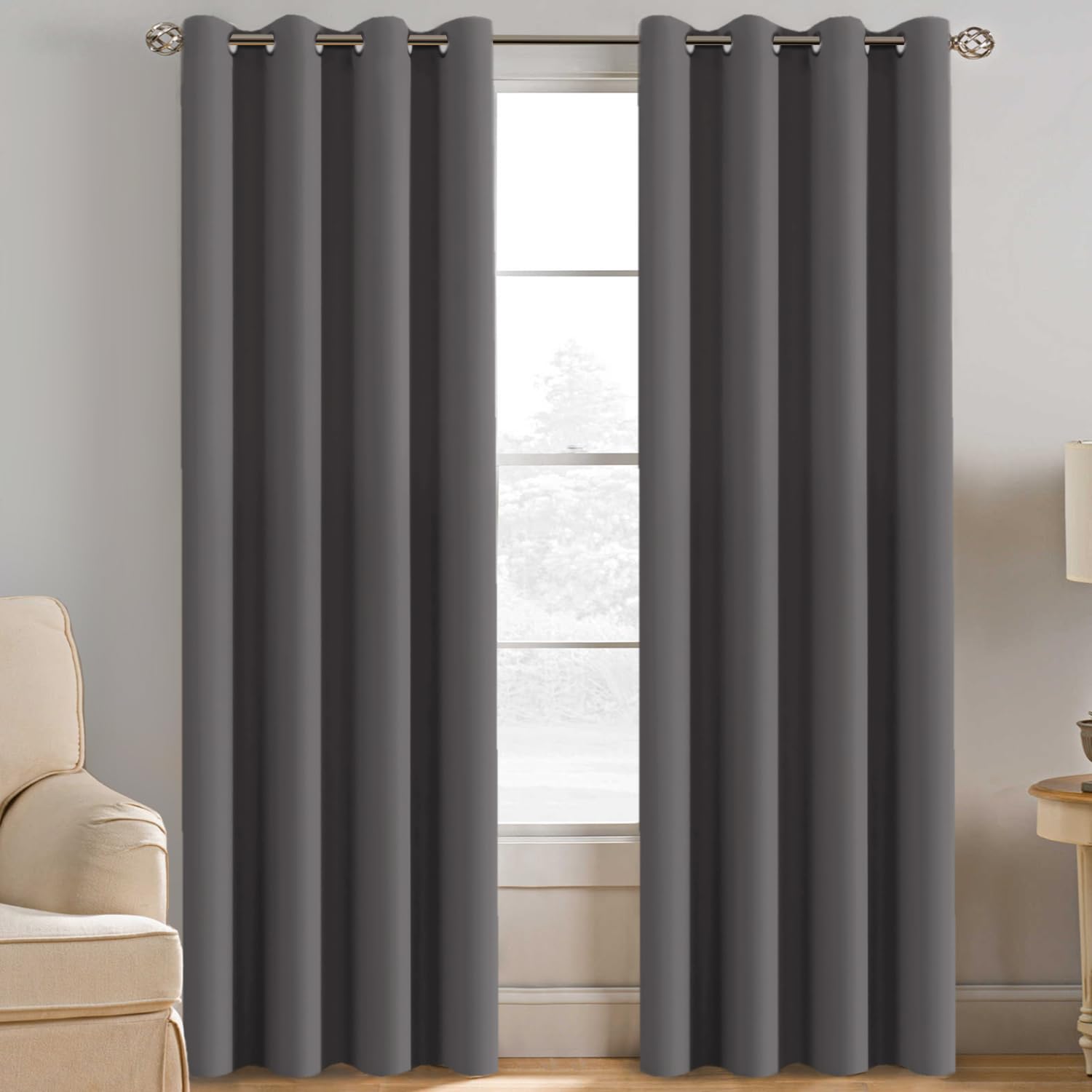 Microfiber Curtains Amazon.com: GrandLinen 4 Piece