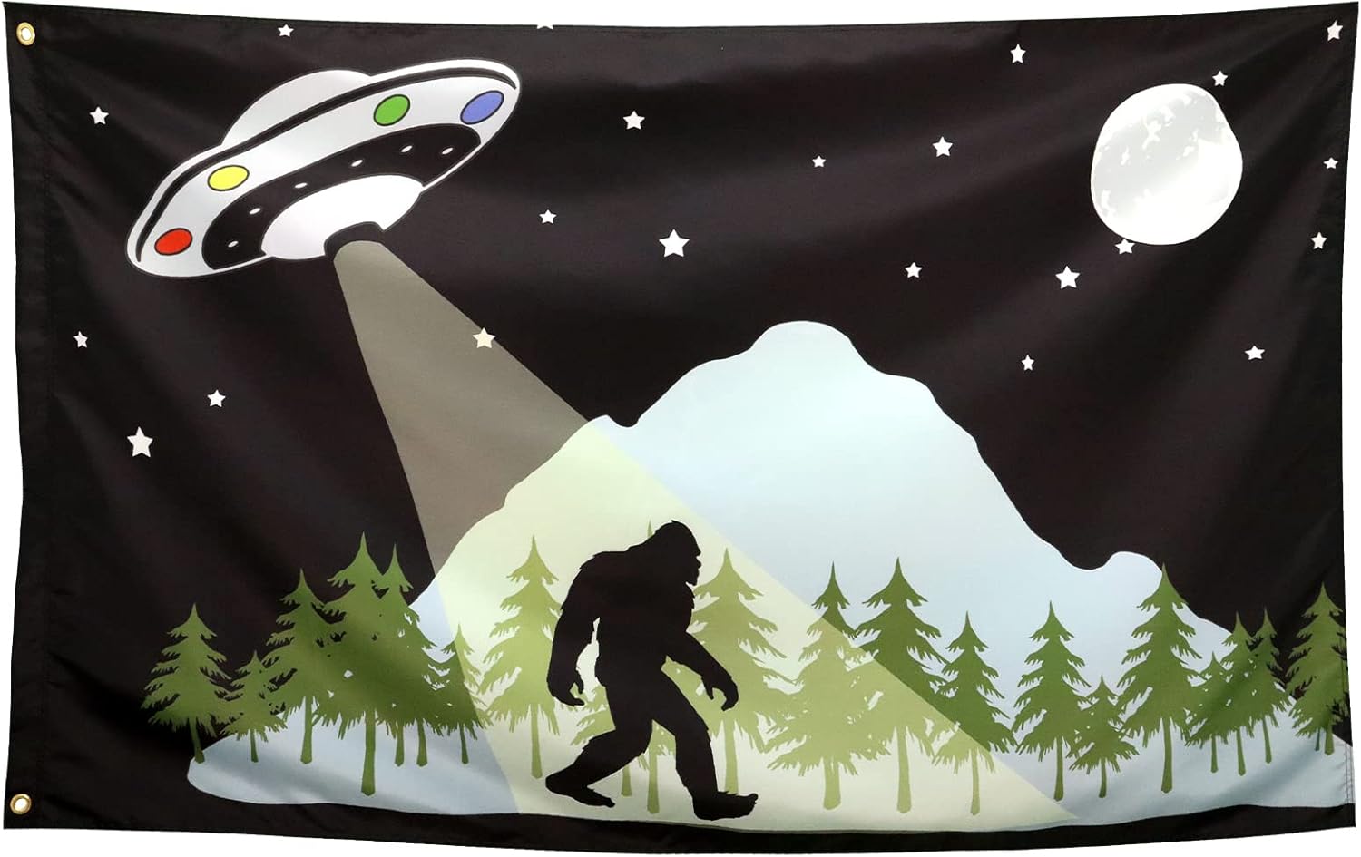 Amazon.com : Seekamit Double Sided Bigfoot Flag UFO Sasquatch Flag Cool ...