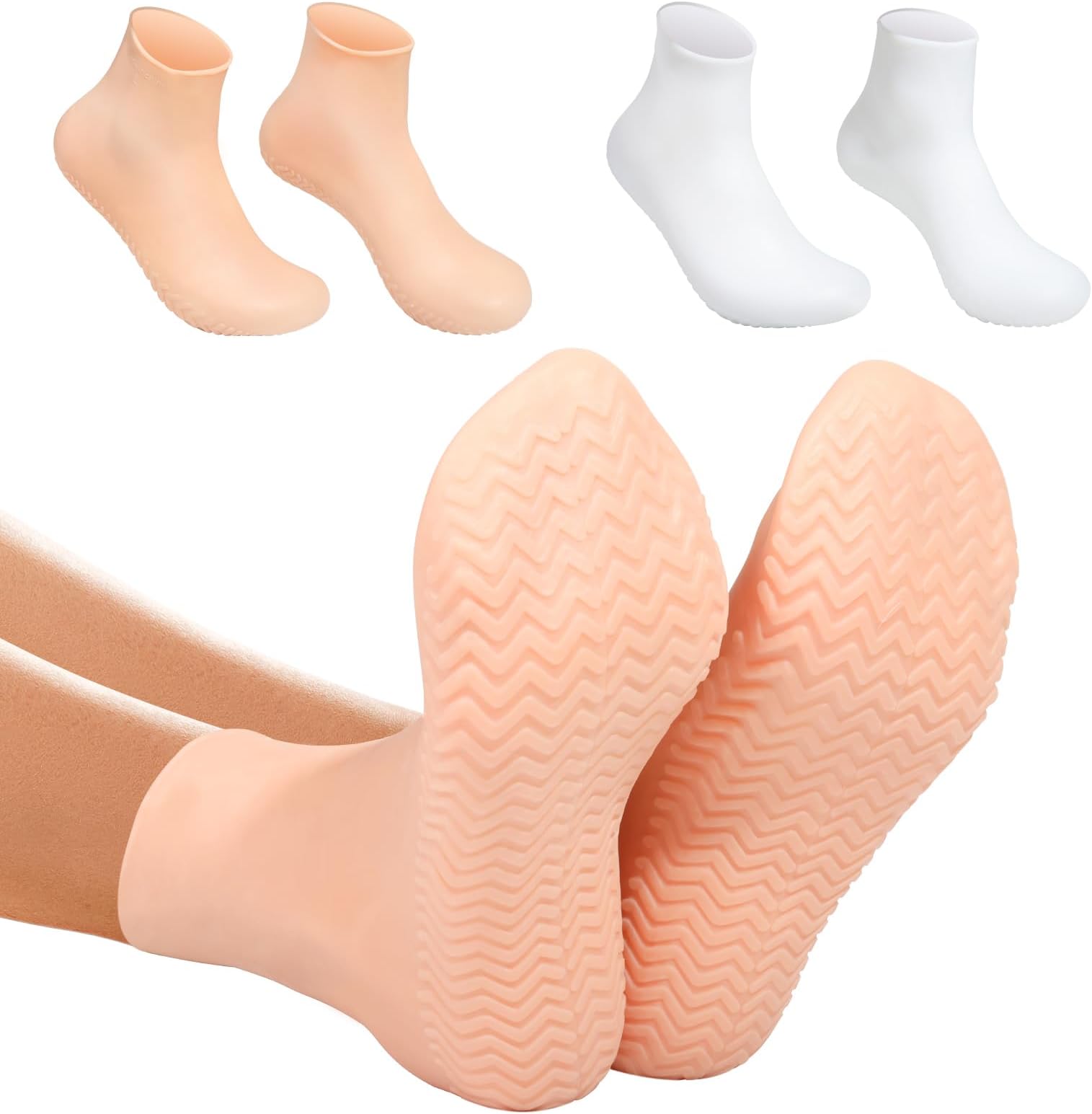 Amazon.com : Aluroice 11" Large Silicone Moisturizing Socks for Men - 2 ...