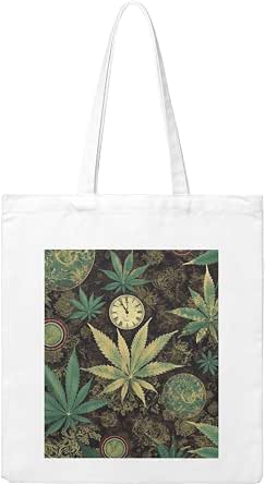 Amazon.com | LKVNSWERT A Puff in Time Weed Marijuana Canvas Tote Bag ...