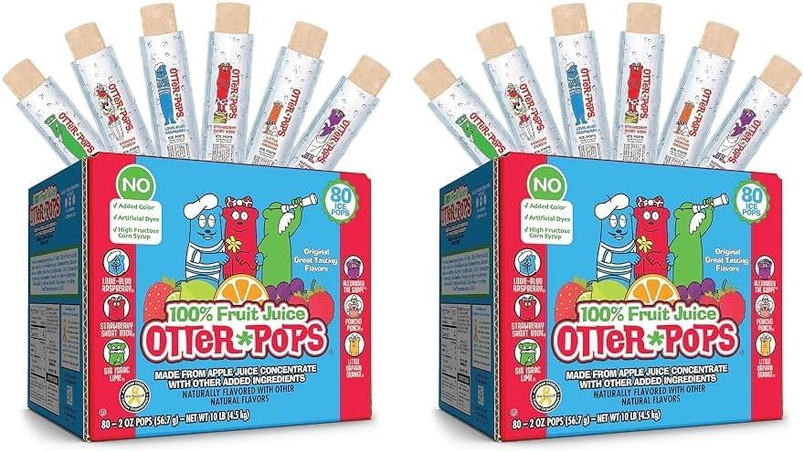 Amazon.com: Otter Pops Freezer Ice Bars, 100% Fruit Juice Ice Pops ...