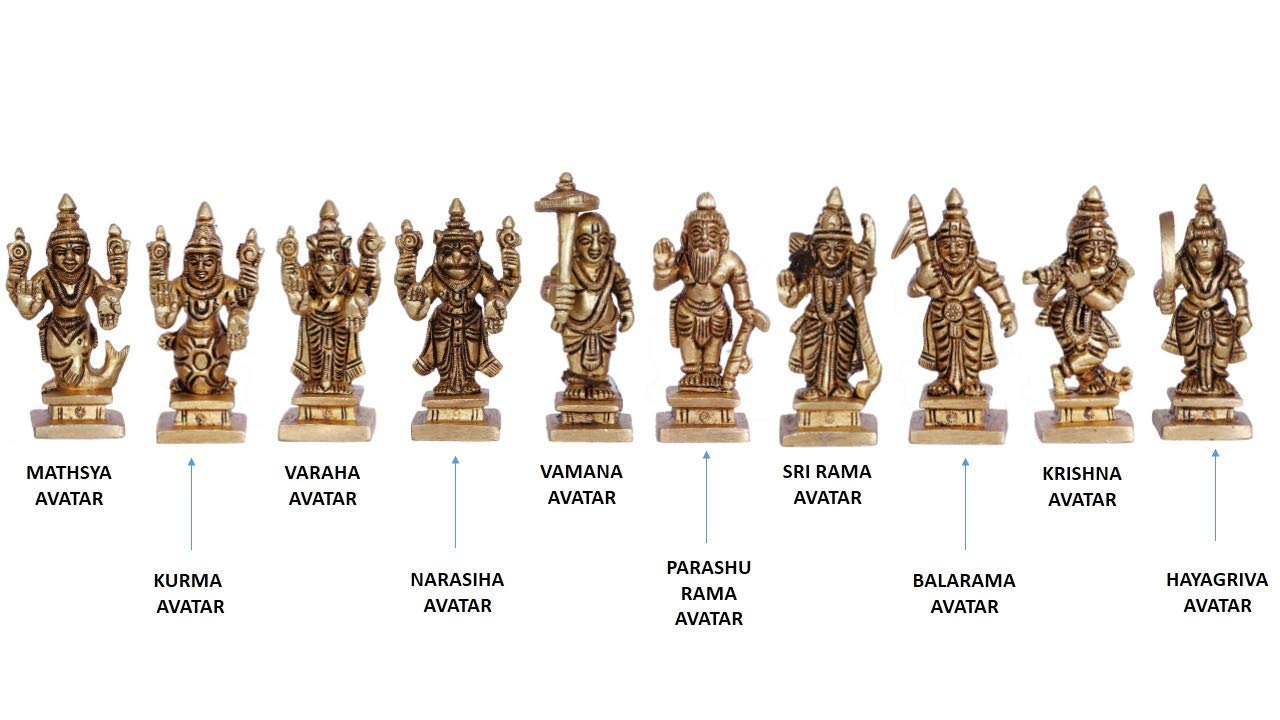 BHARAT HAAT Dashavataram Ten Incarnations Avatars of Lord Vishnu ...