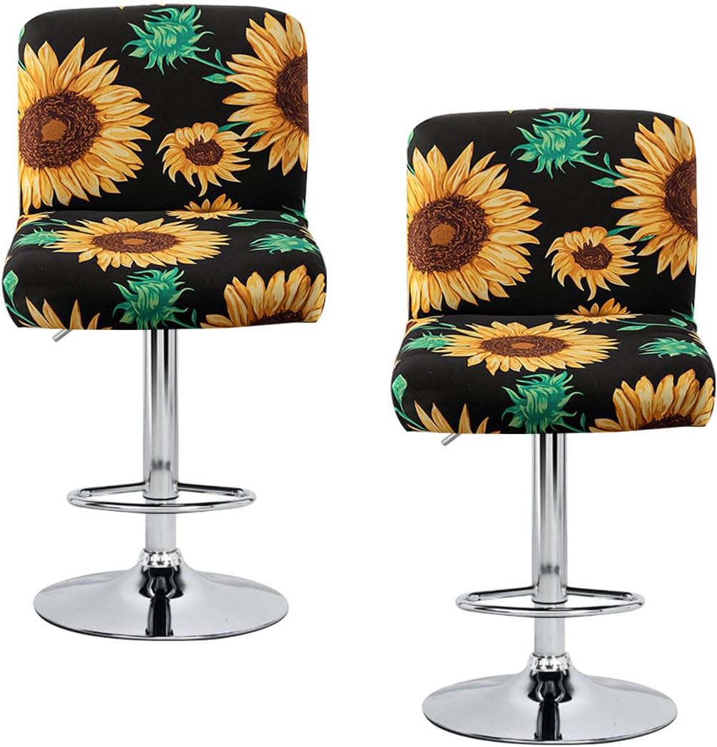 Amazon.com: Levoberg Bar Stools Cover Set of 2 Printed Armless Swivel ...