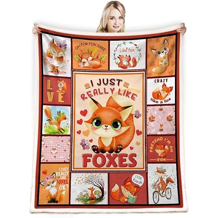 Amazon.com: Juirnost Fox Blanket for Girl Just A Girl Who Loves Foxes ...