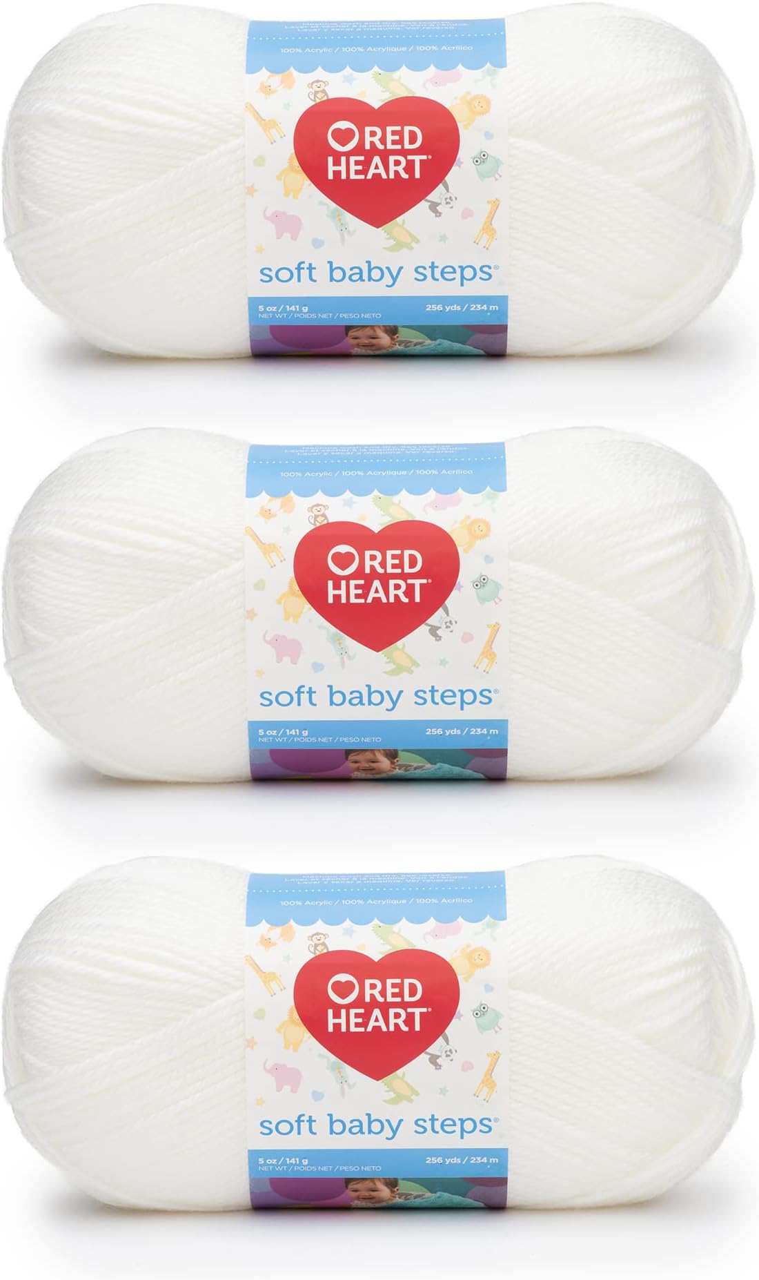 Amazon.com: Red Heart Soft Baby Steps Yarn (3-Pack) Lavender E746-95903