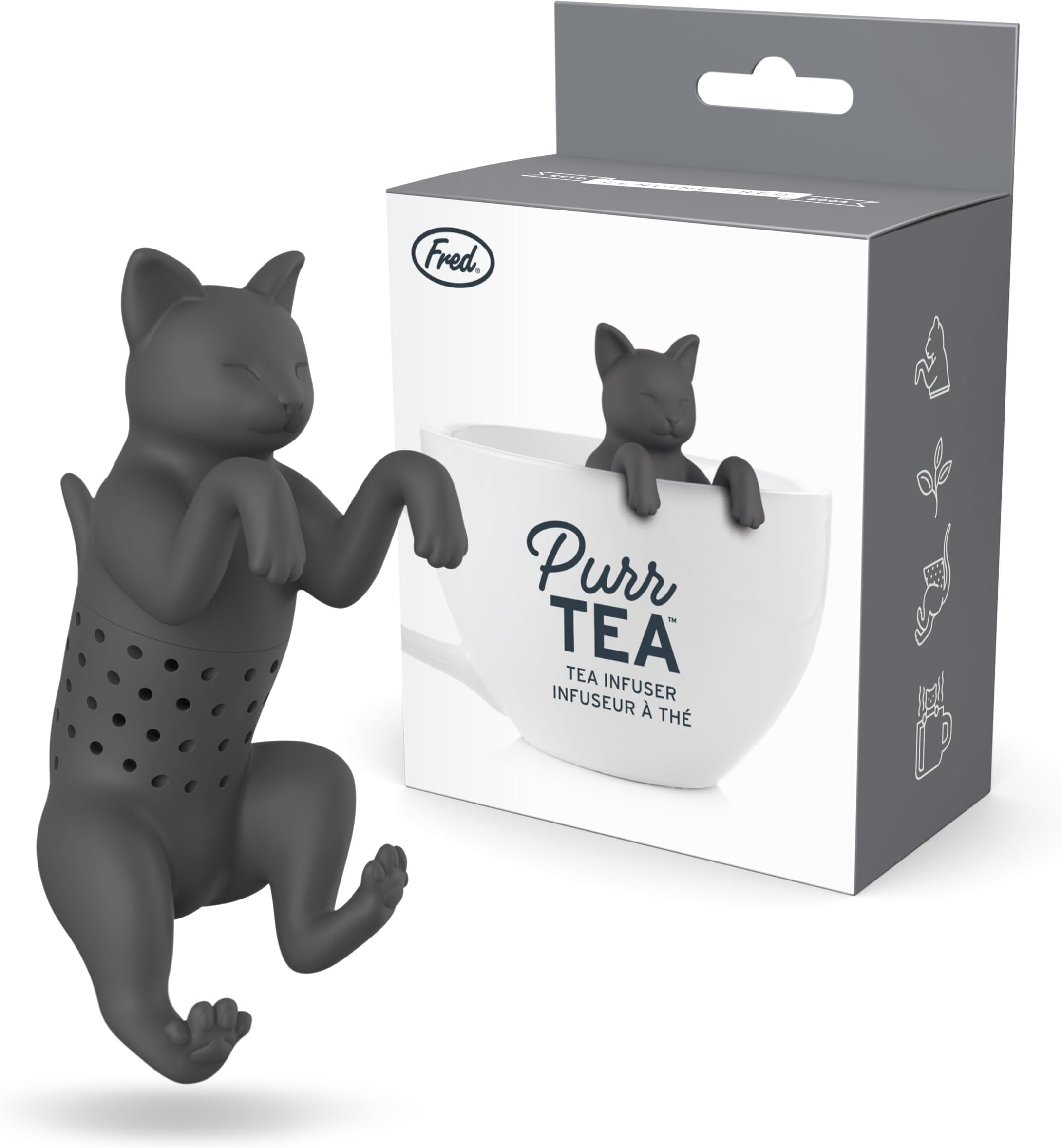 Fred & Friends Purr-Tea Cat Tea Infuser, Plastic, Grey : Amazon.co.uk ...