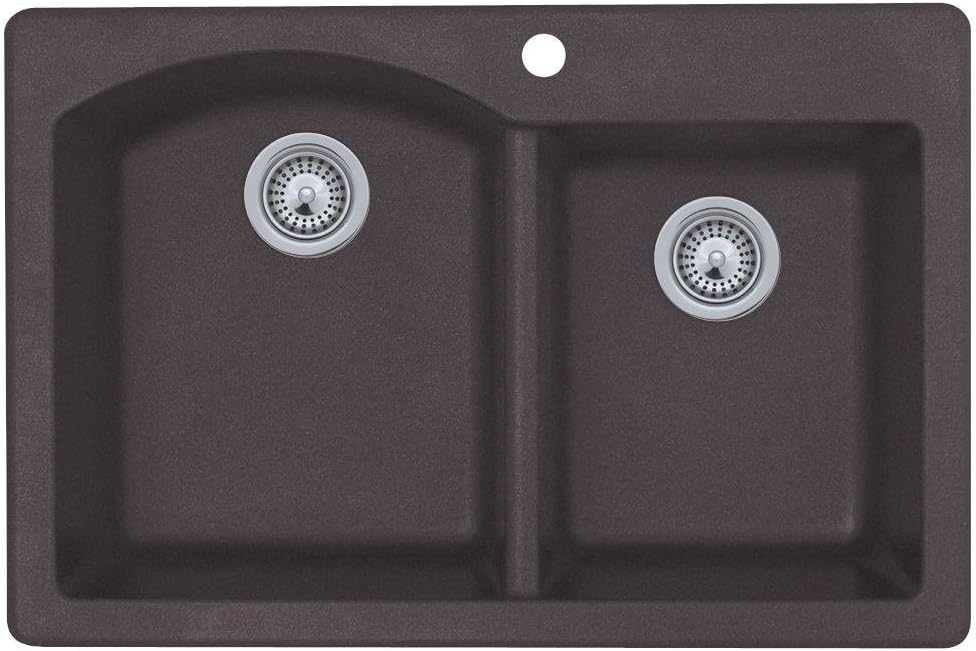Swanstone QZ02522SB.170 Granite 1-Hole Dual Mount Single-Bowl Kitchen ...