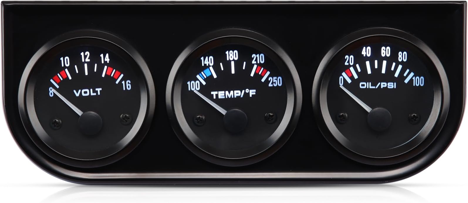 Amazon.com: 2'' Triple Gauge Set Includes Oil Press & Water Temp Gauges ...