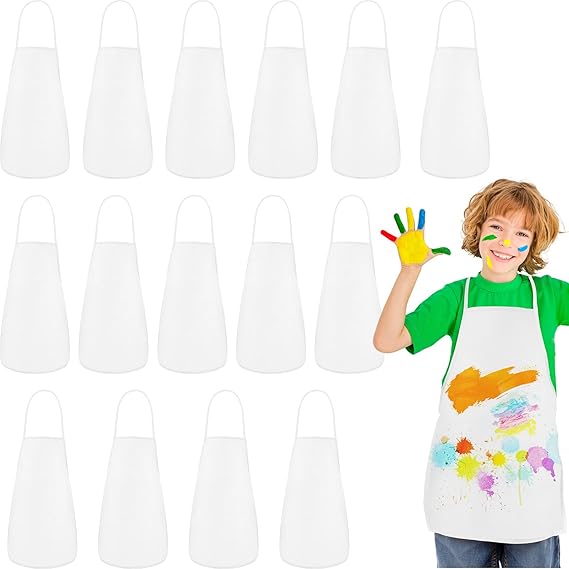 Amazon.com: PLULON 15 Pcs Kids Apron Painting Aprons, Kids Aprons for ...