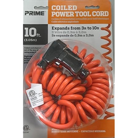 Amazon.com: Monoprice Coiled Power Tool Extension Cord - Expands from ...