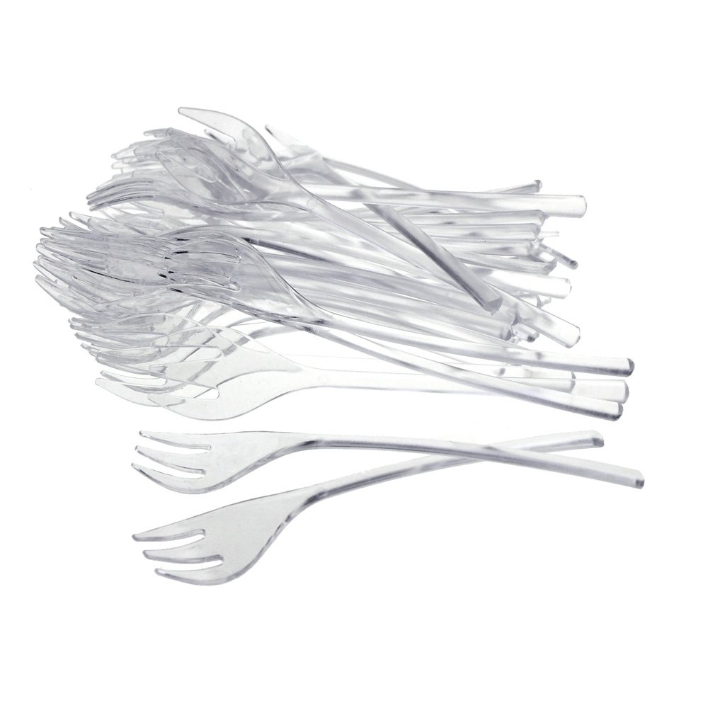 Amazon.com: Homeford Clear Plastic Mini Dessert Fork Sticks, 4-Inch ...