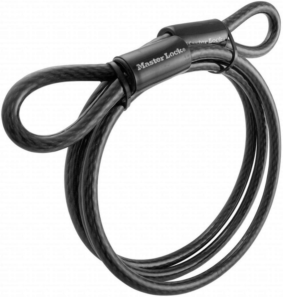 Master Lock 78DPF 3 Pack 6ft. x 3/8in. Looped End Cable, Black ...