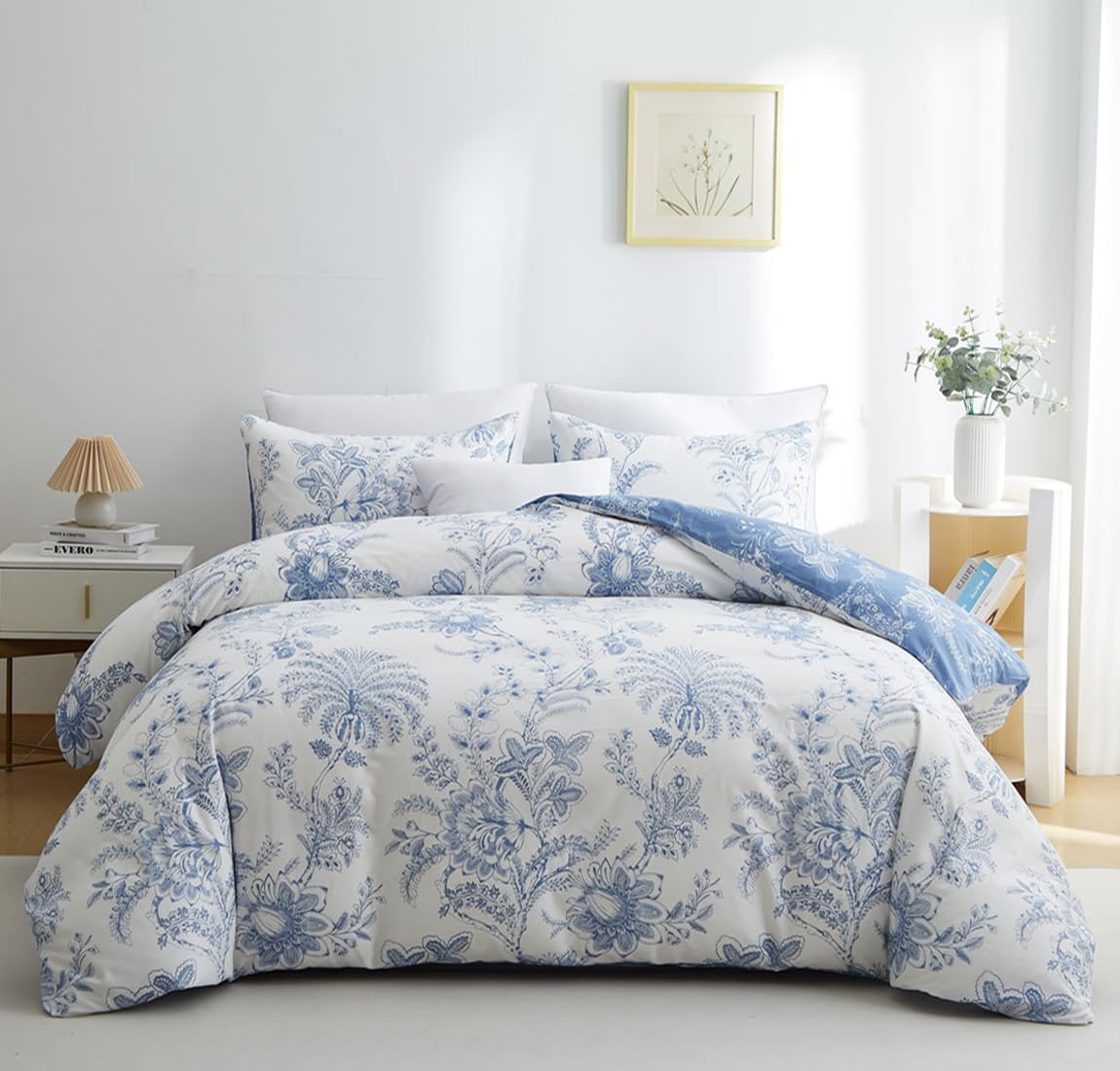 Amazon.com: Nayoroom Floral Duvet Cover Set Queen Size Cottagecore ...