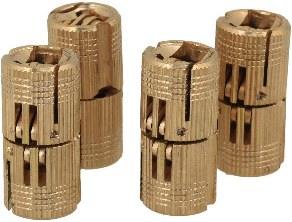 8PCS 8 mm Hidden Brass Barrel Hinges with 32 Screws, Hidden Invisible ...
