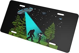 Amazon.com: UFO Alien and Bigfoot License Plates for Front of Car 12x6 ...