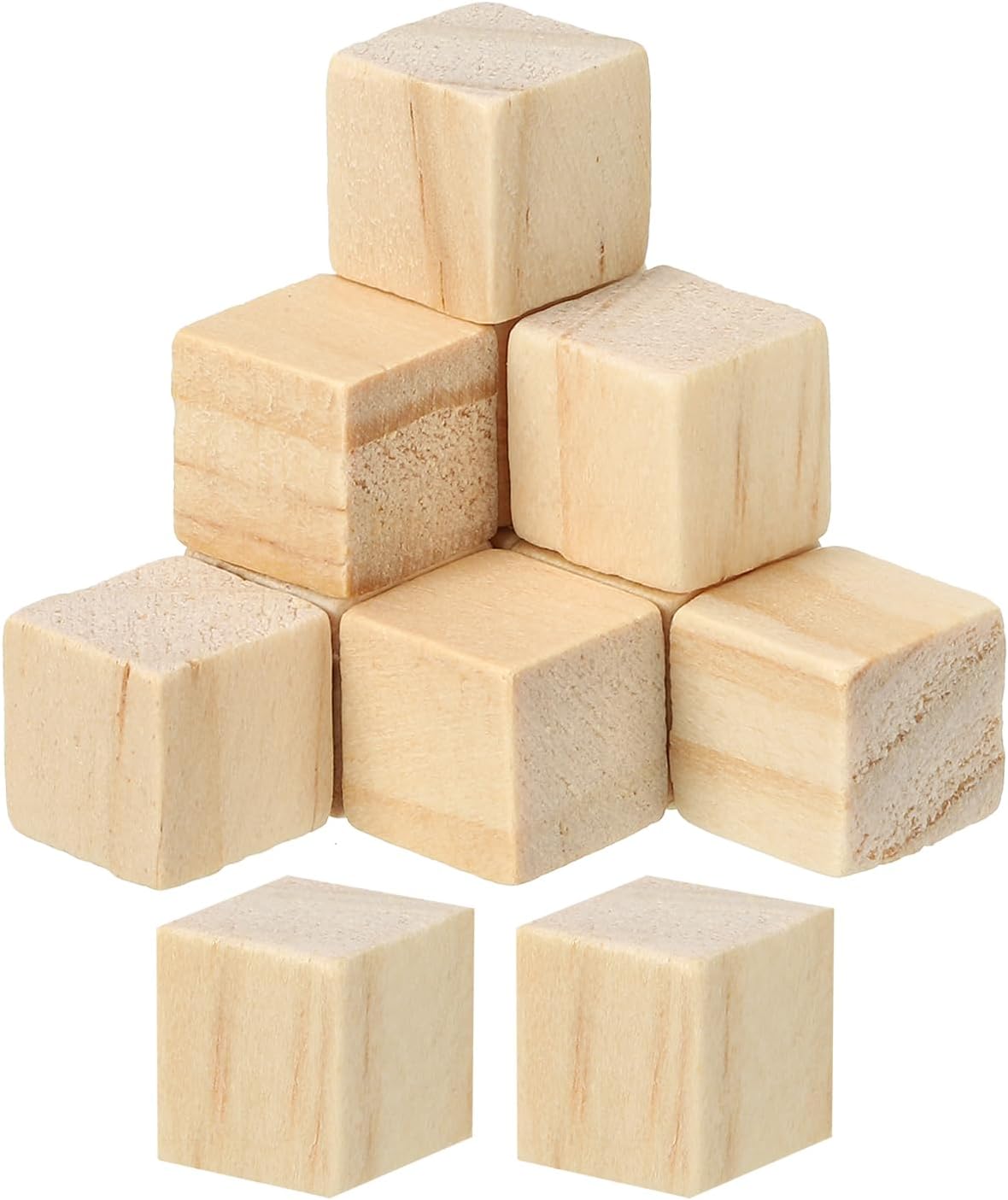 Amazon.com: PATIKIL 0.4 Inch Unfinished Wooden Blocks, 100 Pack Natural ...