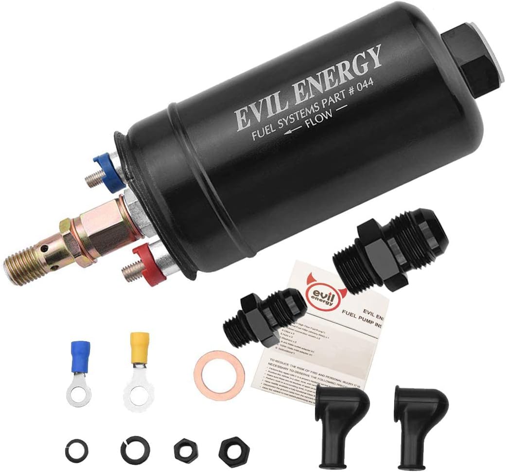 EVIL ENERGY External Inline Fuel Pump Electric 300LPH High Flow 12V ...