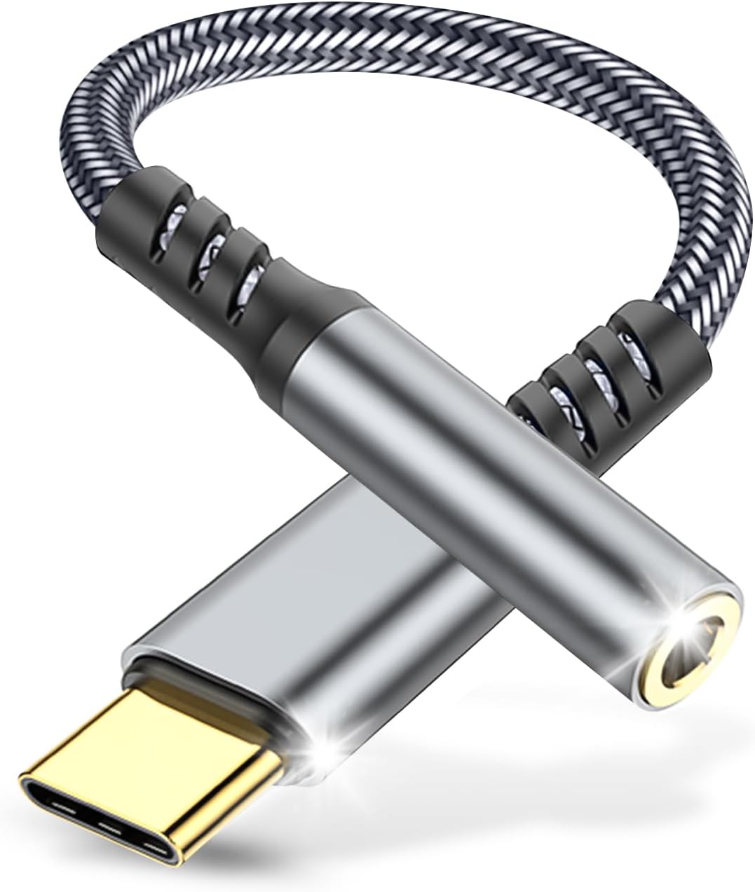 HORJOR Adaptateur USB-C vers Jack 3,5mm avec DAC en Nylon
