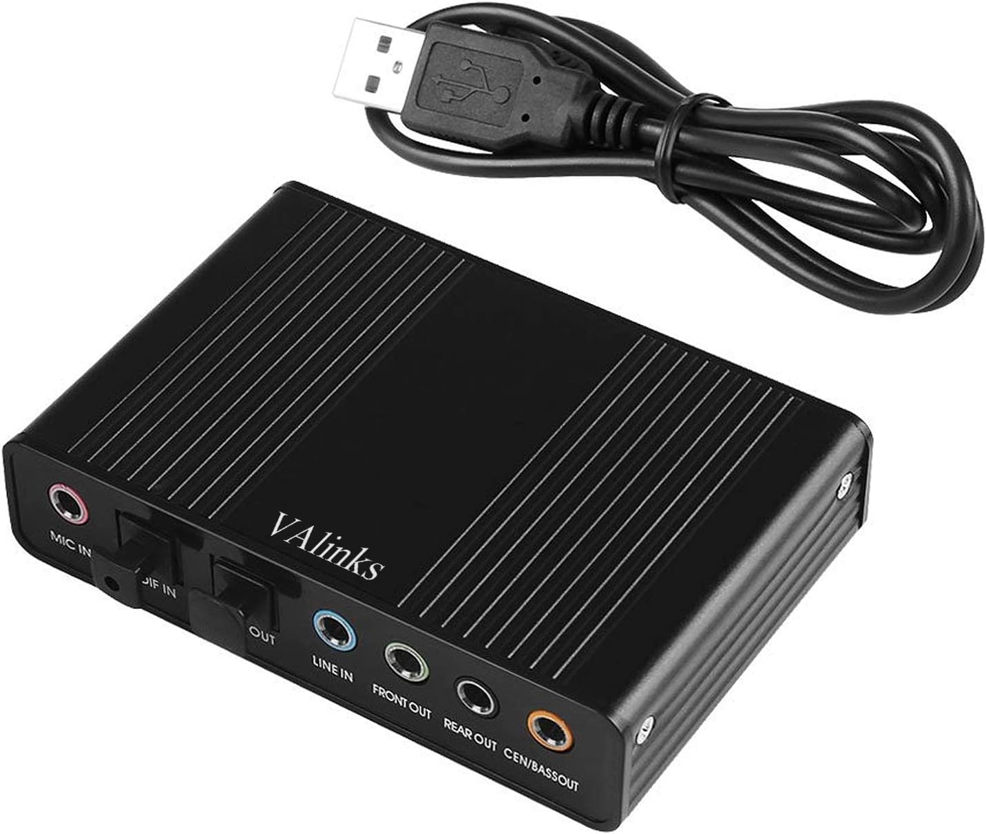 VAlinks USB 2.0 External Sound Card 6 Channel 5.1 Surround Optical S ...