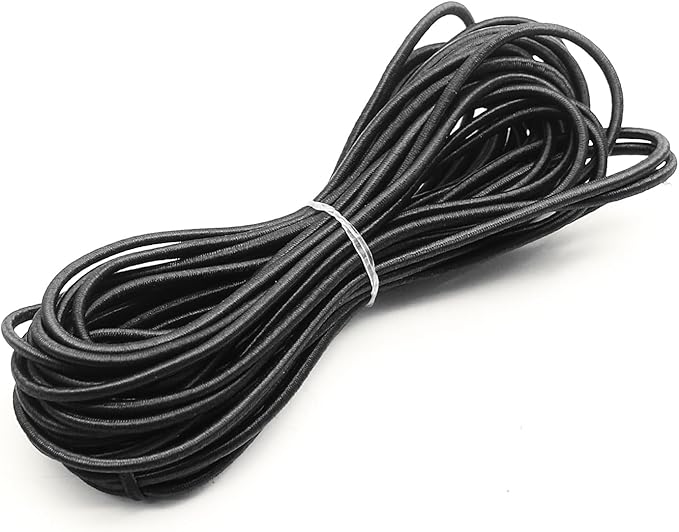 Baiann 1/8 Inch Elastic Bungee Cord Shock Marine Grade Black 30FT ...